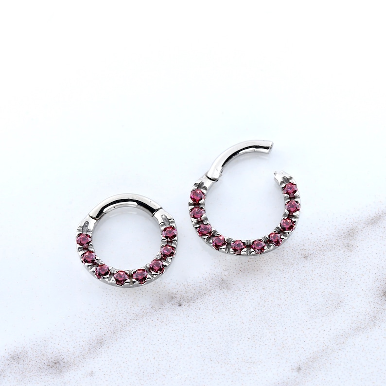 Daith Clicker ring Septum Clicker Ring Jewelry Set With Ruby | Etsy