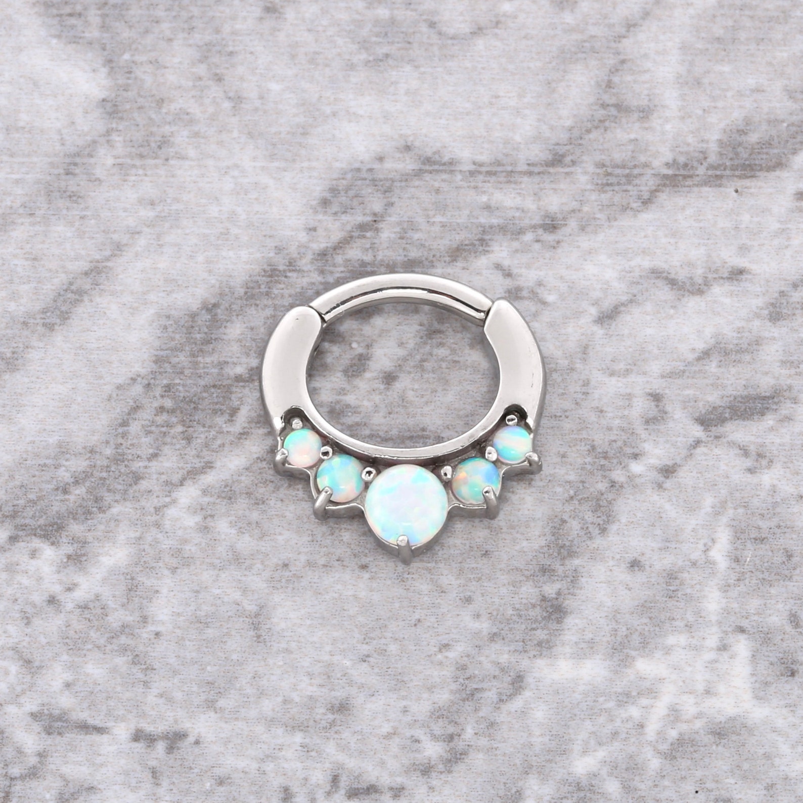 Daith Clicker Septum Clicker Ring set With Beautiful White - Etsy