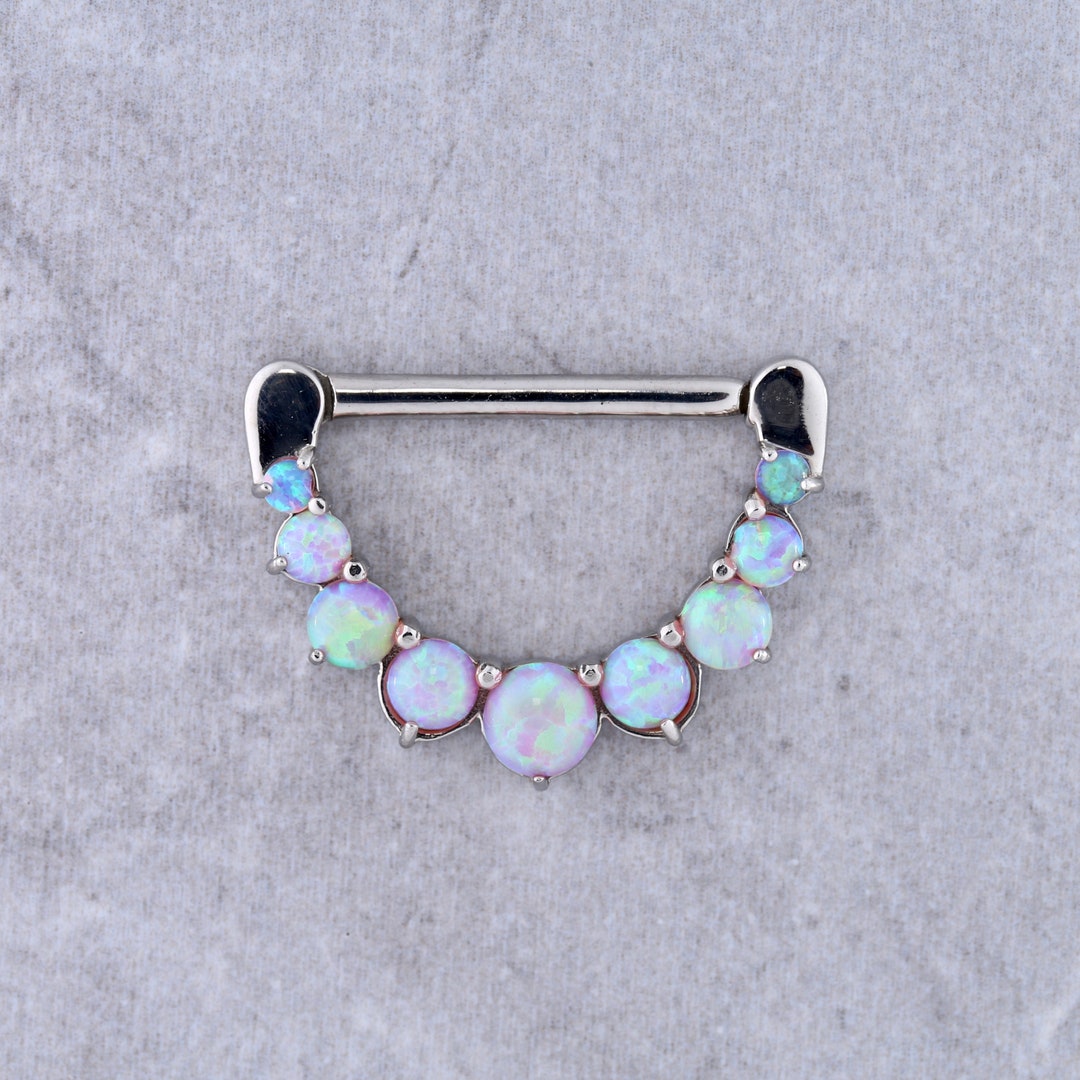 Pink Opalite Nipple Clicker or Clickers 316L Surgical Steel 14g - 12 ...