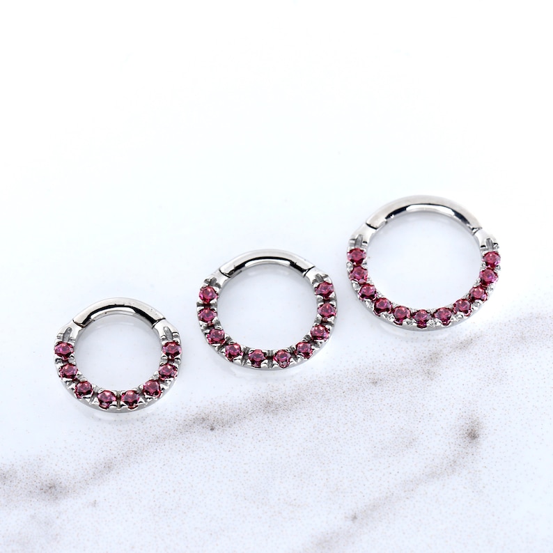 Daith Clicker ring Septum Clicker Ring Jewelry Set With Ruby | Etsy