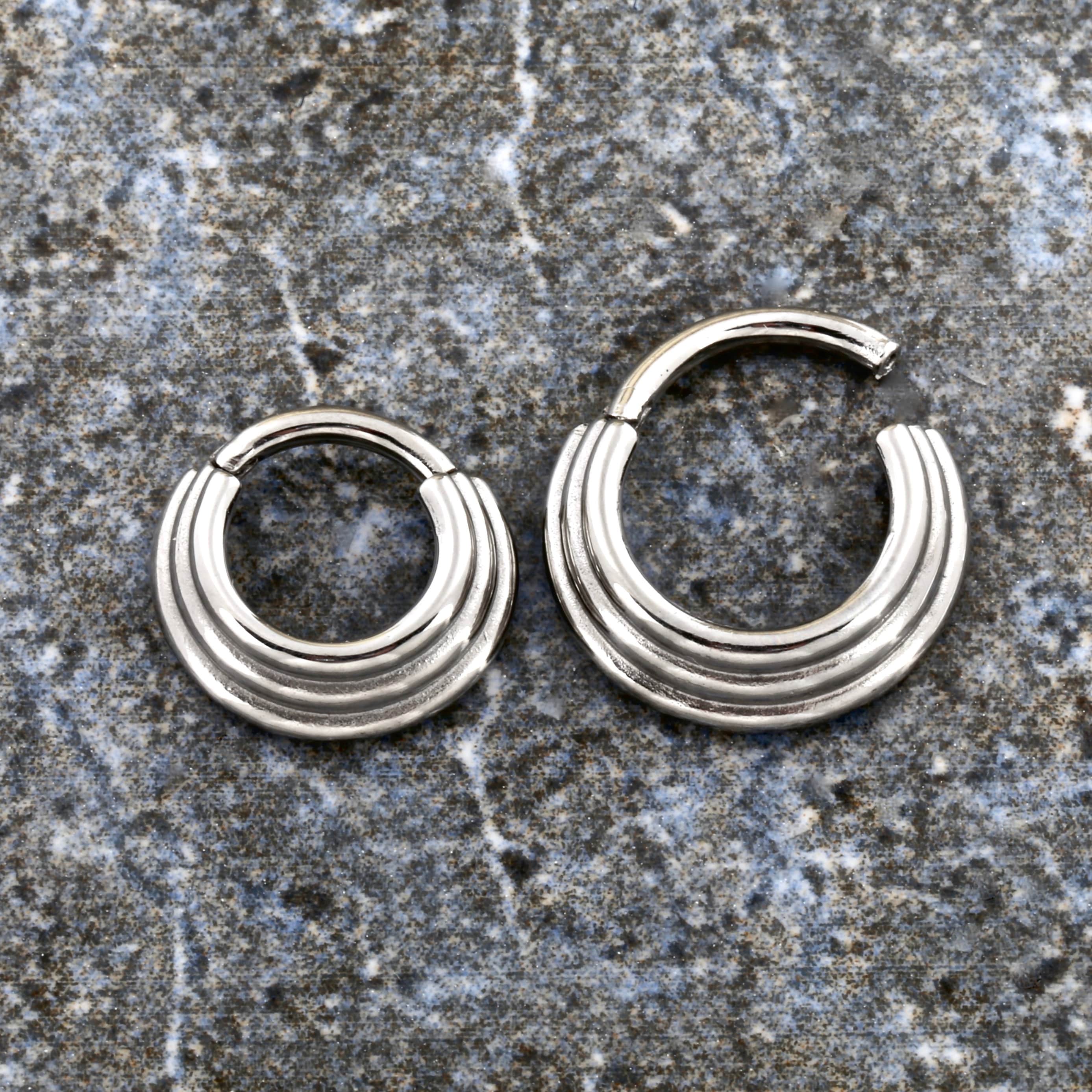 Titanium ASTM F136 Triple Stacked Septum Daith Piercing - Etsy Canada