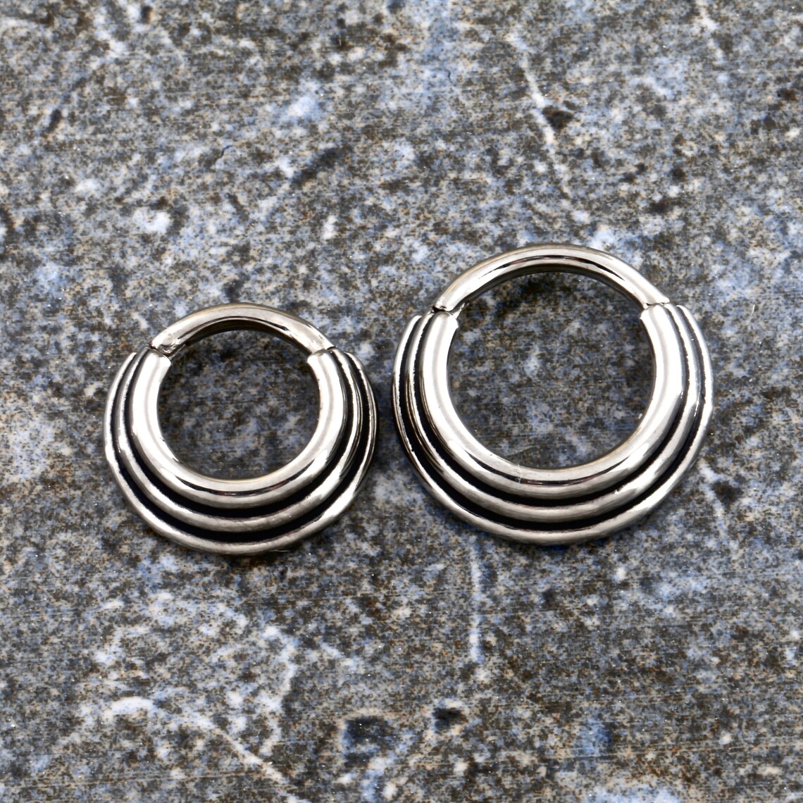 Triple Stacked Septum Daith Piercing Hinged Clicker With - Etsy
