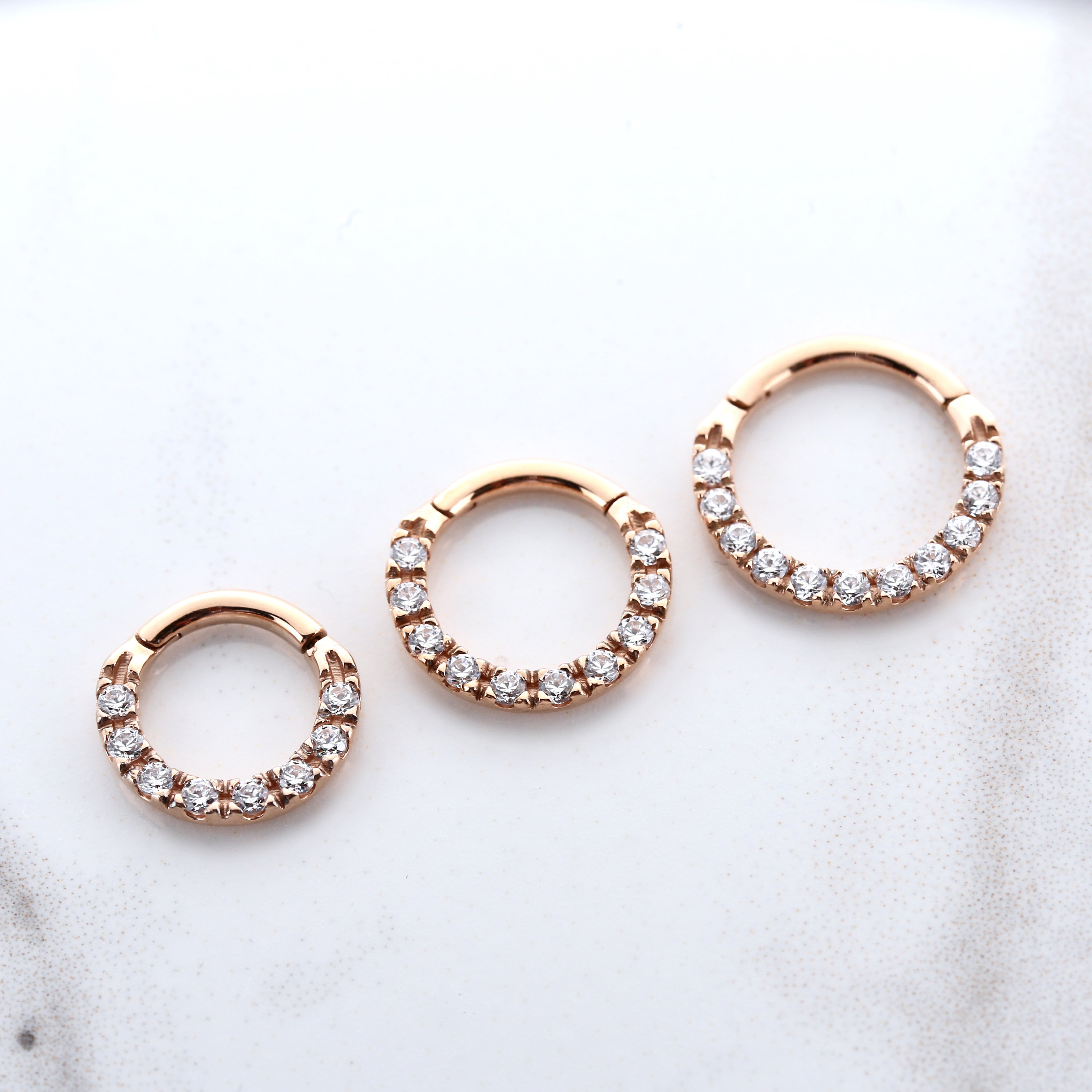 Beautiful 18k Solid Rose Gold Daith Clicker Ring Septum - Etsy UK
