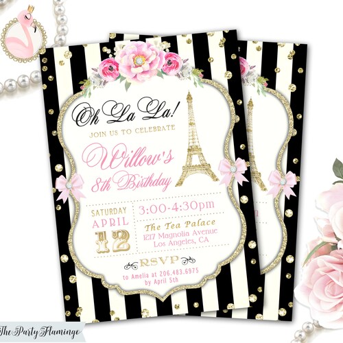 Ooh La La Birthday Party Invitation Template Printable - Etsy