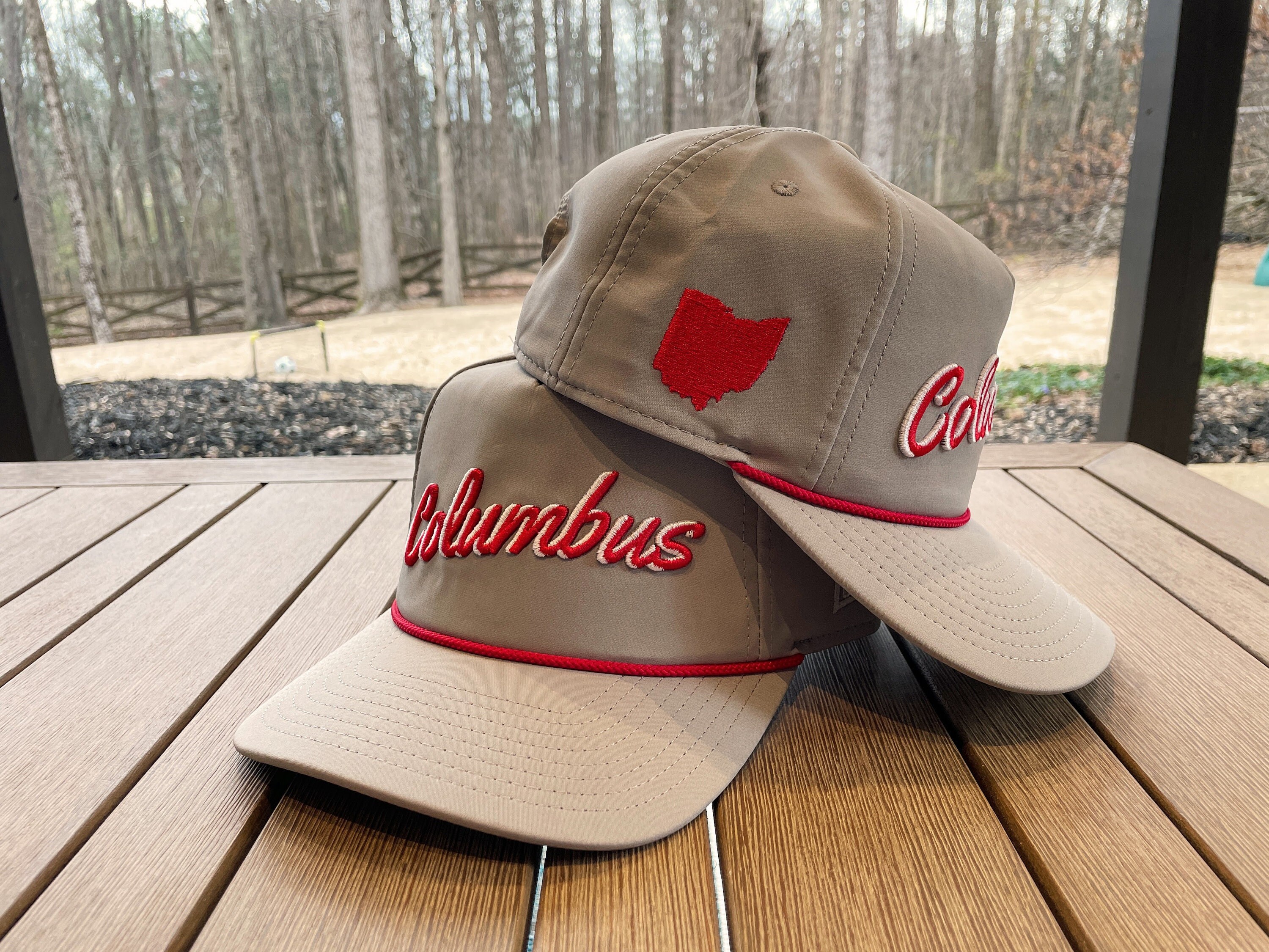 Columbus OH Rope Hat: 3D Embroidery, Ohio State Buckeye Whiskey Pines ...