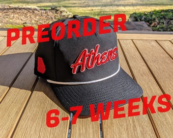 Black athens Ga Rope Hat 3D Embroidery - Etsy