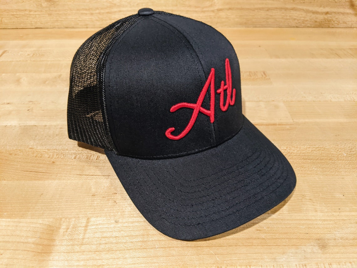 Dark Navy ATL Trucker Hat Baseball Football Braves 3D - Etsy