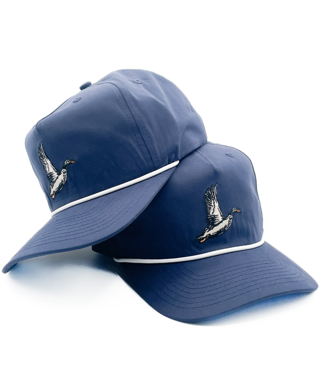 Navy flying Mallard Rope Hat Retro 5-panel Hunting Duck Camp Richardson ...