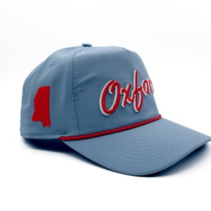 Powder Blue "oxford, Ms" Rope Hat | 3D Embroidery | College Football ...