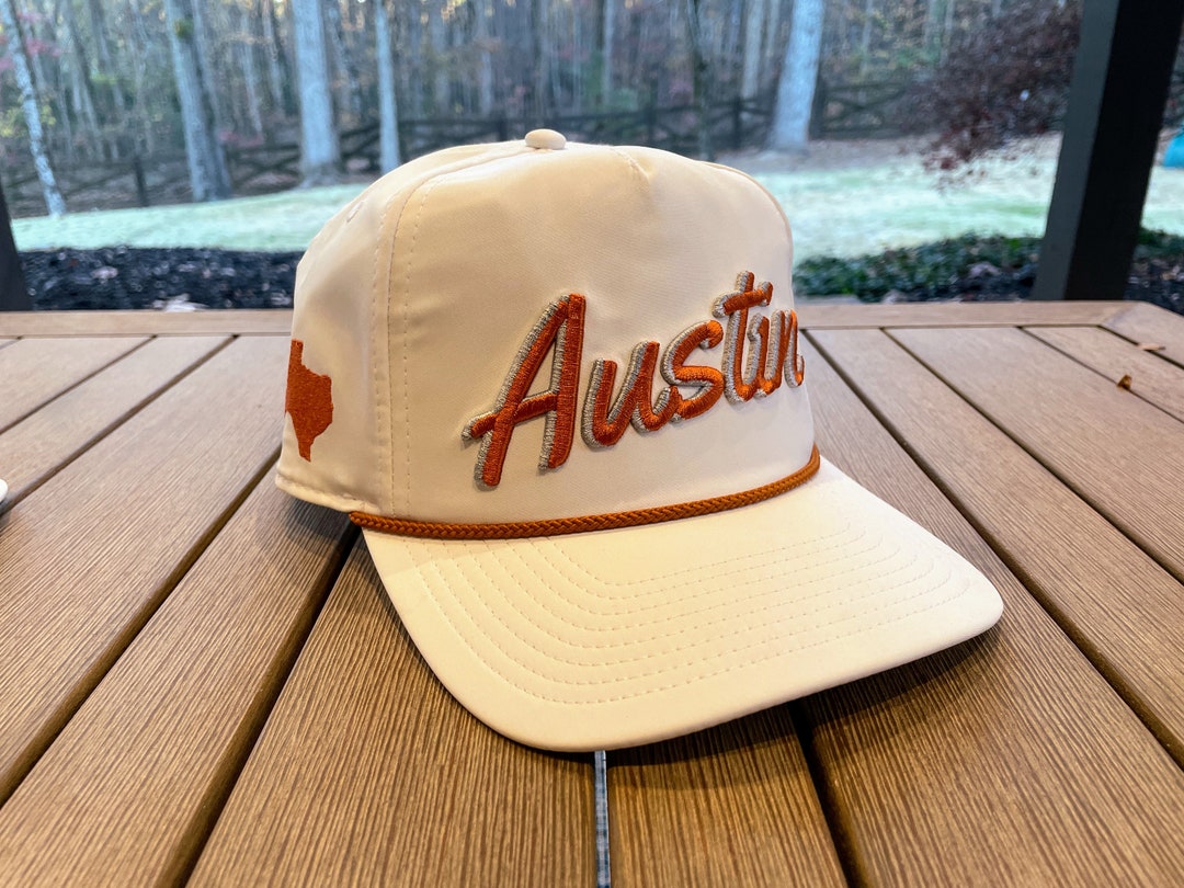White "austin, Tx" Rope Hat | 3D Embroidery | College Football | Rope ...