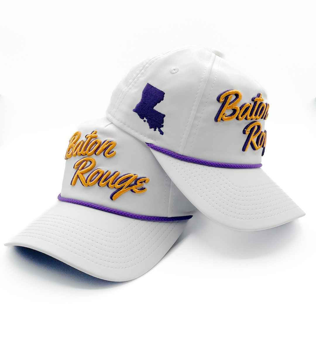 Kids Size White "baton Rouge, La" Rope Hat | 3D Embroidery | College ...