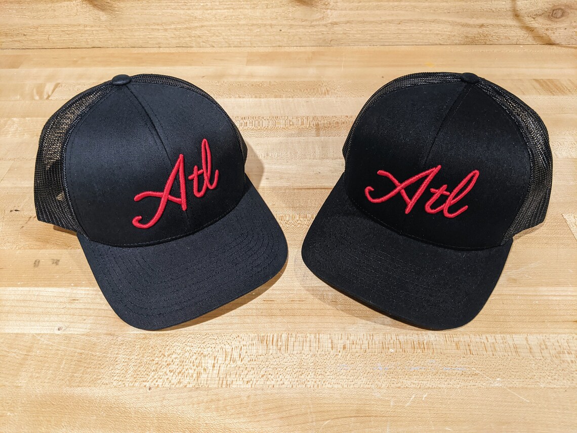 Dark Navy ATL Trucker Hat Baseball Football Braves 3D - Etsy
