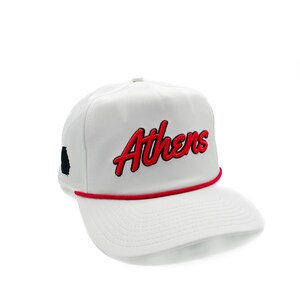 White athens, Ga Rope Hat 3D Embroidery College Football Tradition Rope ...