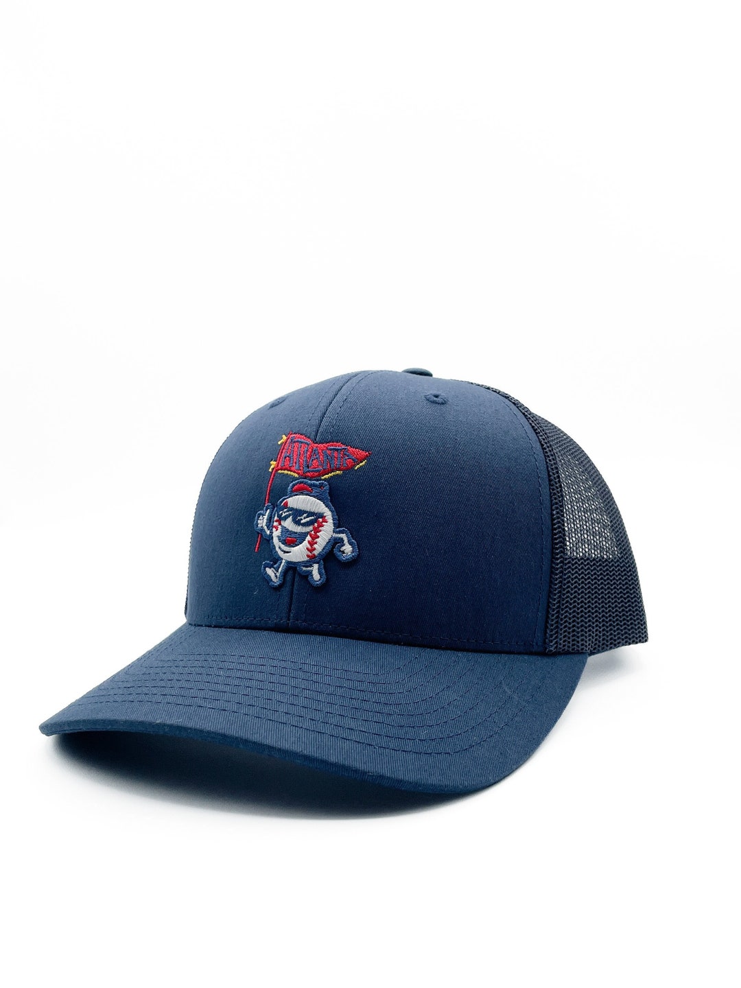 Navy "rally Cap" Hat | Baseball Trucker Hat | Tomahawk Chop | Braves | Patch Hat | Golf | ATL ...