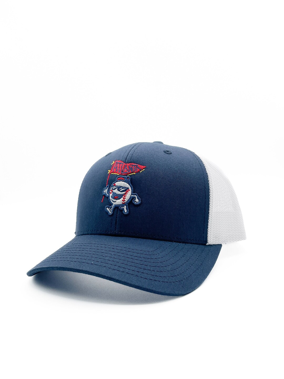 Navy & White "rally Cap" Hat | Baseball Trucker Hat | Tomahawk Chop | Braves | Patch Hat | Golf ...