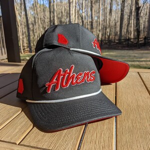 Black athens, Ga Rope Hat 3D Embroidery College Football Tradition Rope ...
