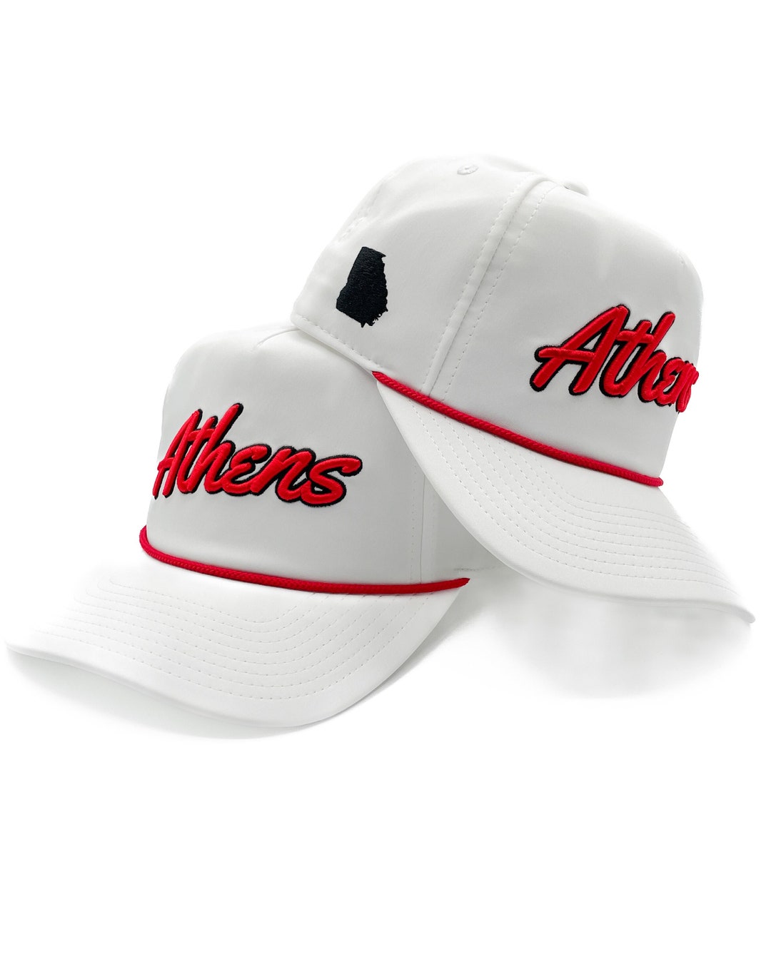 White athens, Ga Rope Hat 3D Embroidery College Football Tradition Rope ...