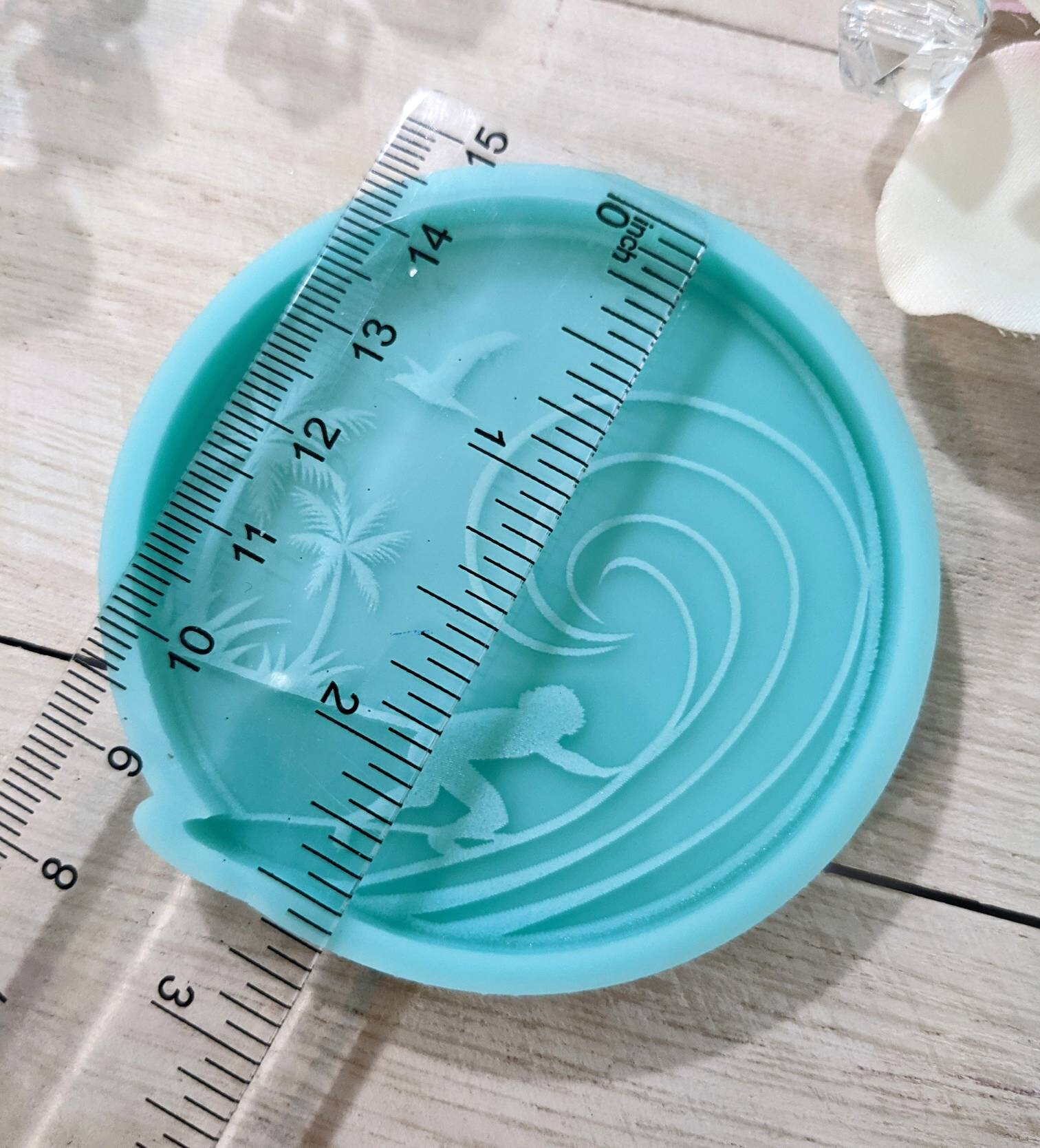 Surfin the Waves Mold / 2 Sizes Avail / Resin Mold / Coaster - Etsy UK