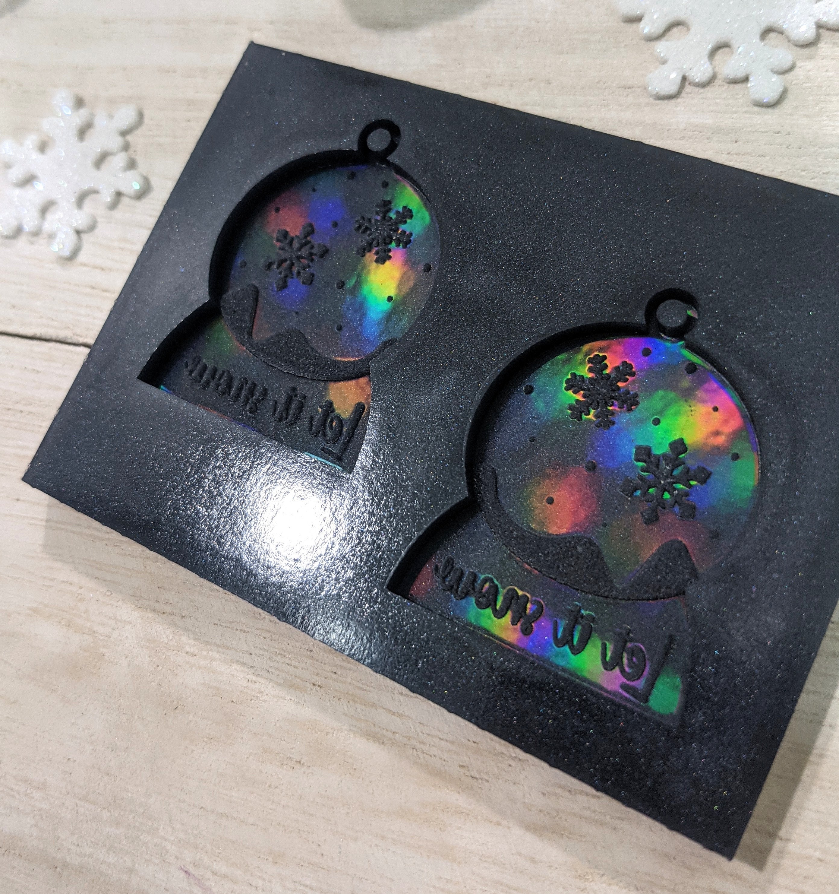 Holographic Snow Globe Silicone Mold – "let It Snow" Earring Resin - Etsy