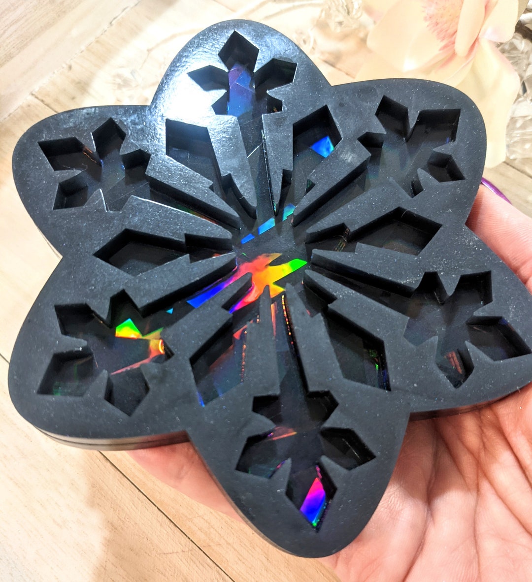 Holo Snowflake Silicone Mold for Resin Coasters - Etsy