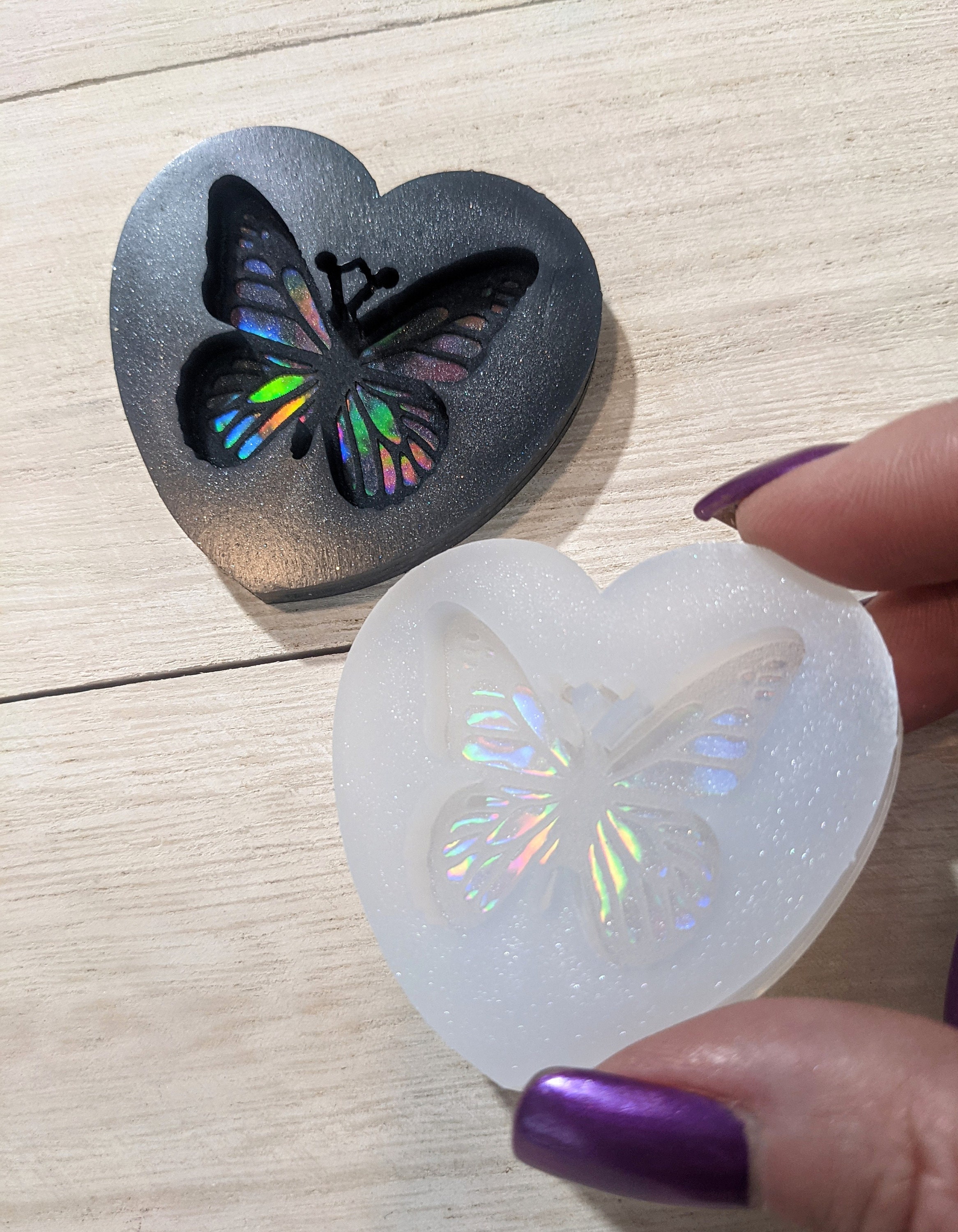 Holographic Monarch Butterfly Silicone Pendant Mold / Resin Mold - Etsy