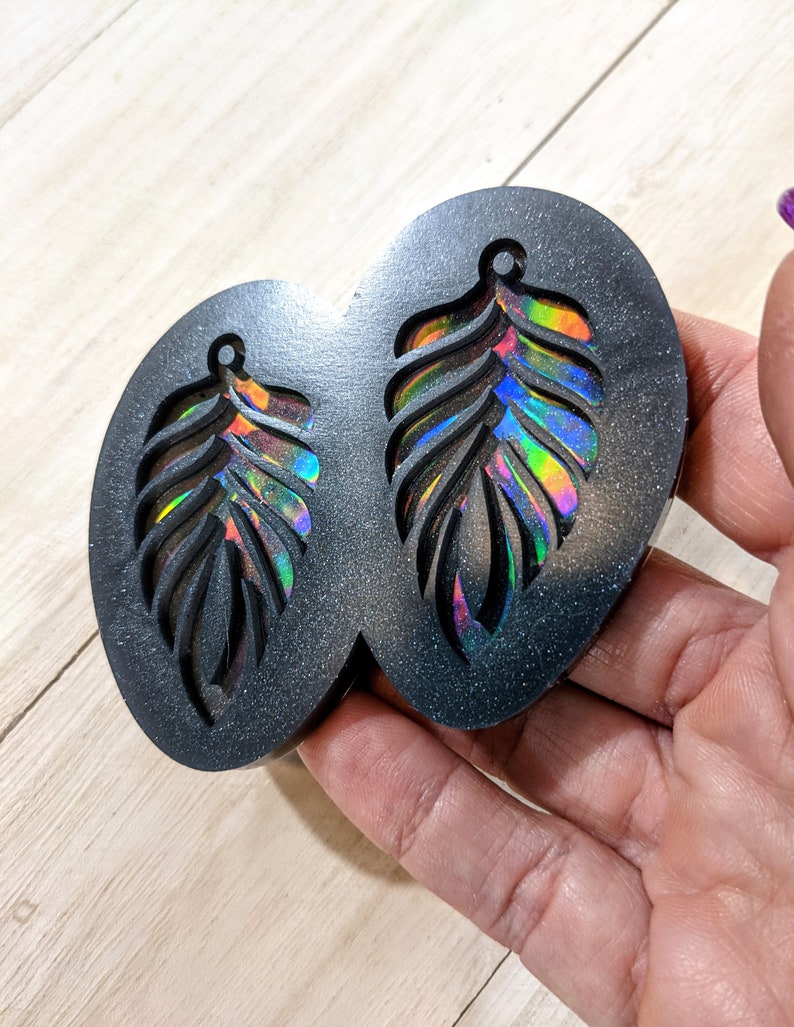 Holographic Monstera Leaf Silicone Mold: Resin Earring, Pendant - Etsy