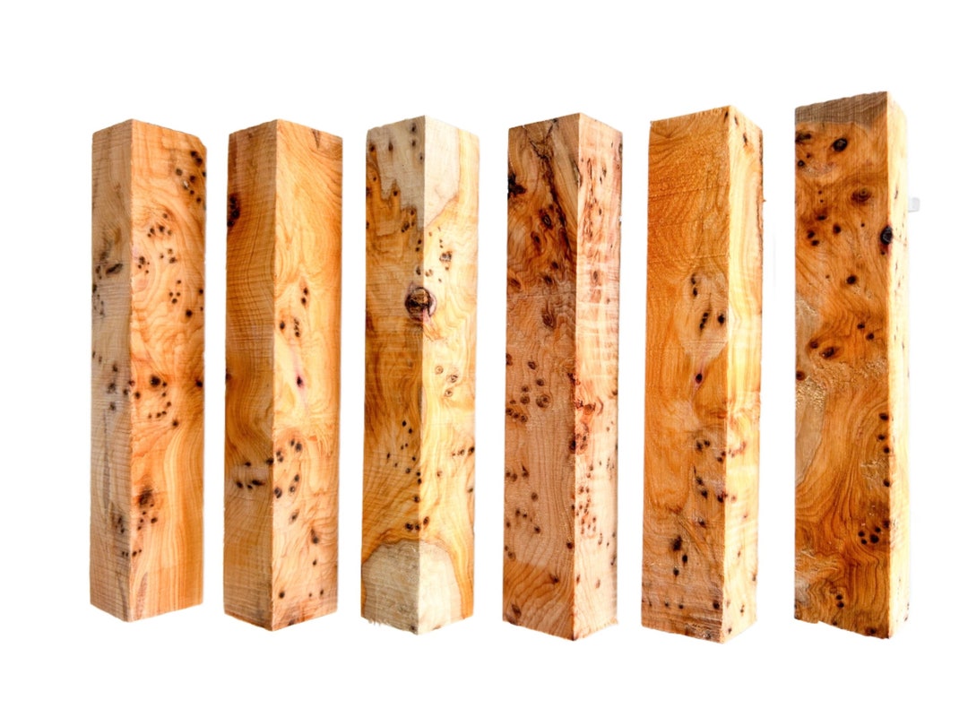YEW Pippy & Figured Burr / Burl Wood Turning Pen Blanks UK Business ...