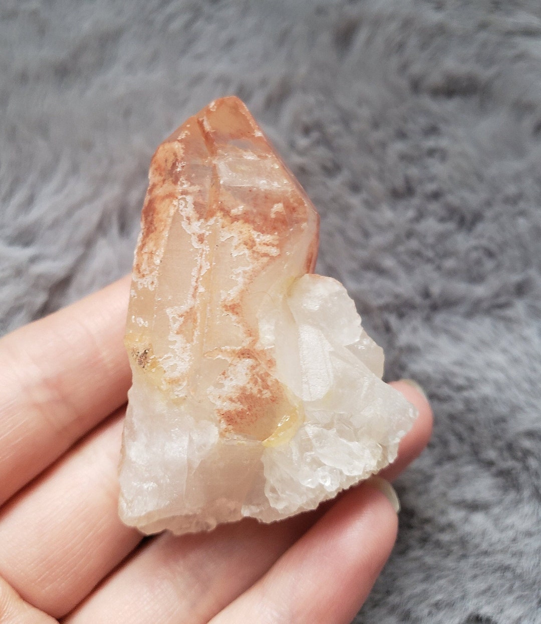 Beautiful Red Iron Stained Quartz Crystal Specimen - Etsy