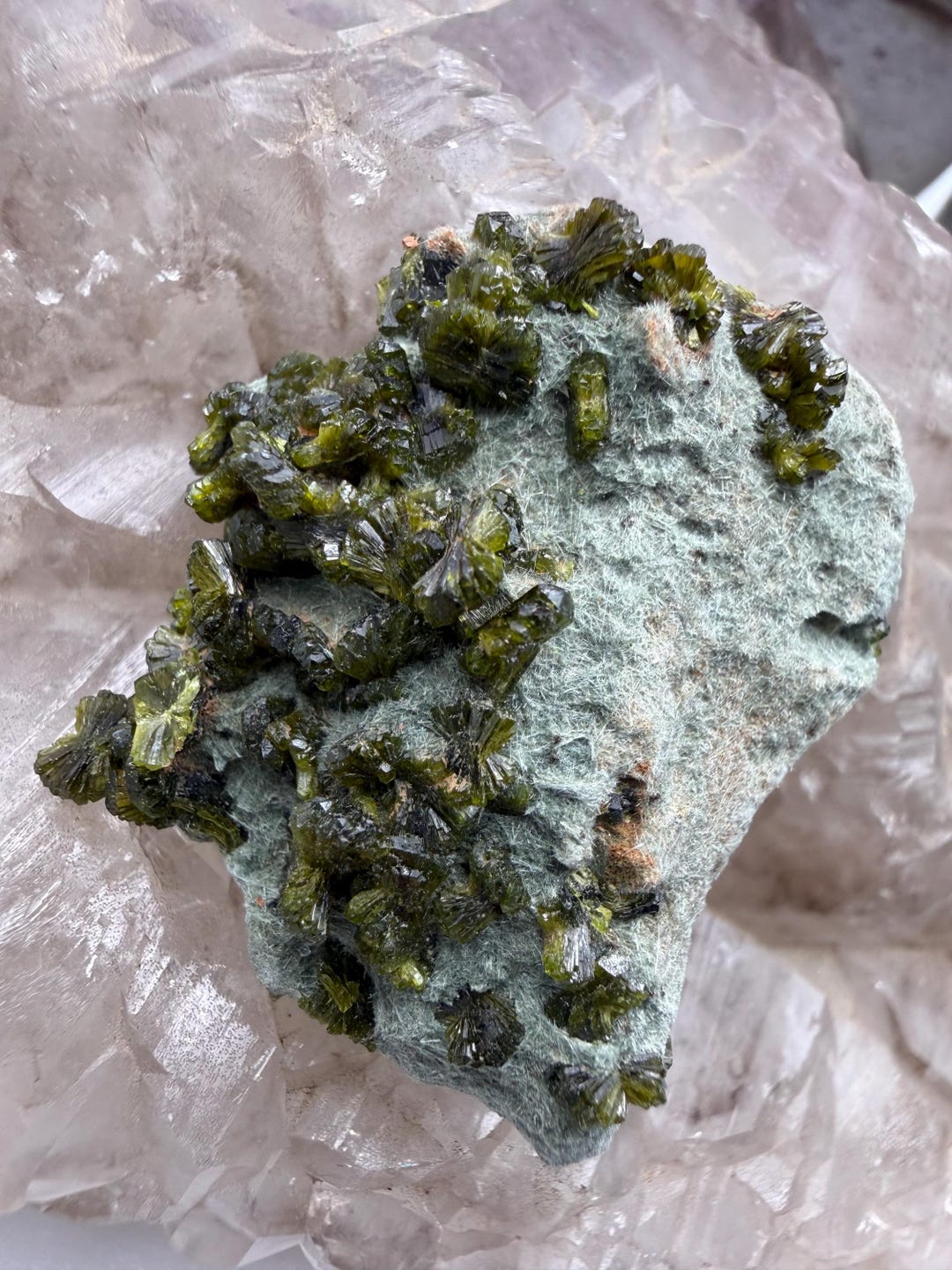 Green Epidote Fibrous Actinolite Crystal Specimen From Morocco - Etsy
