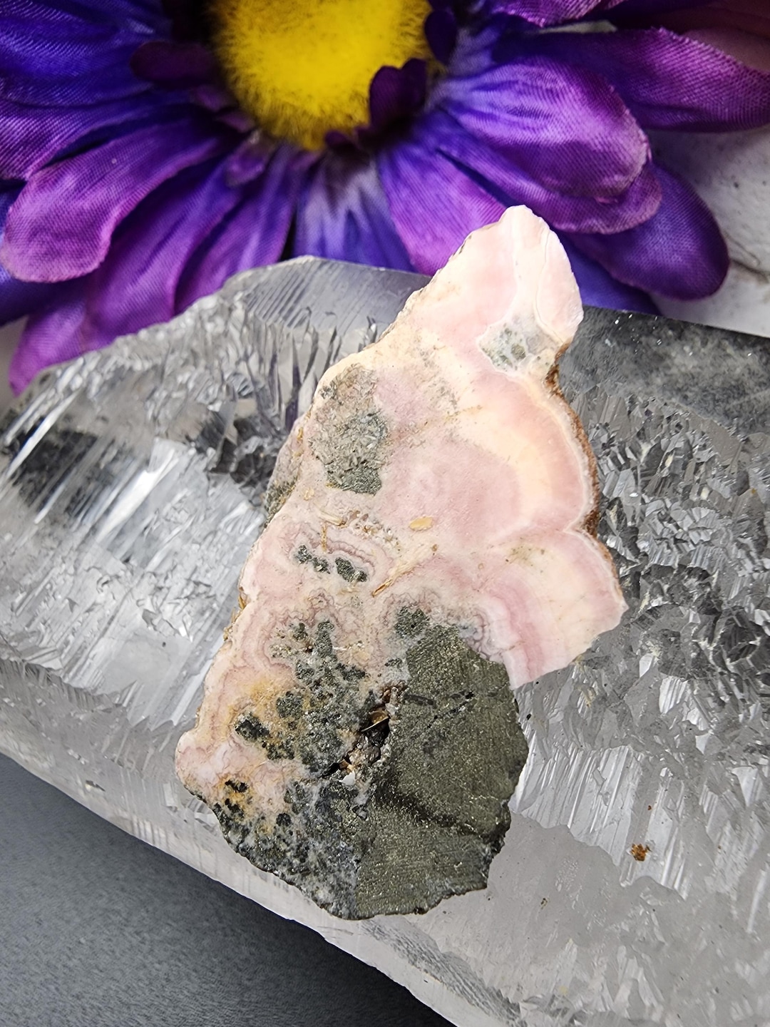 Rhodochrosite Pyrite Slab From Peru - Etsy