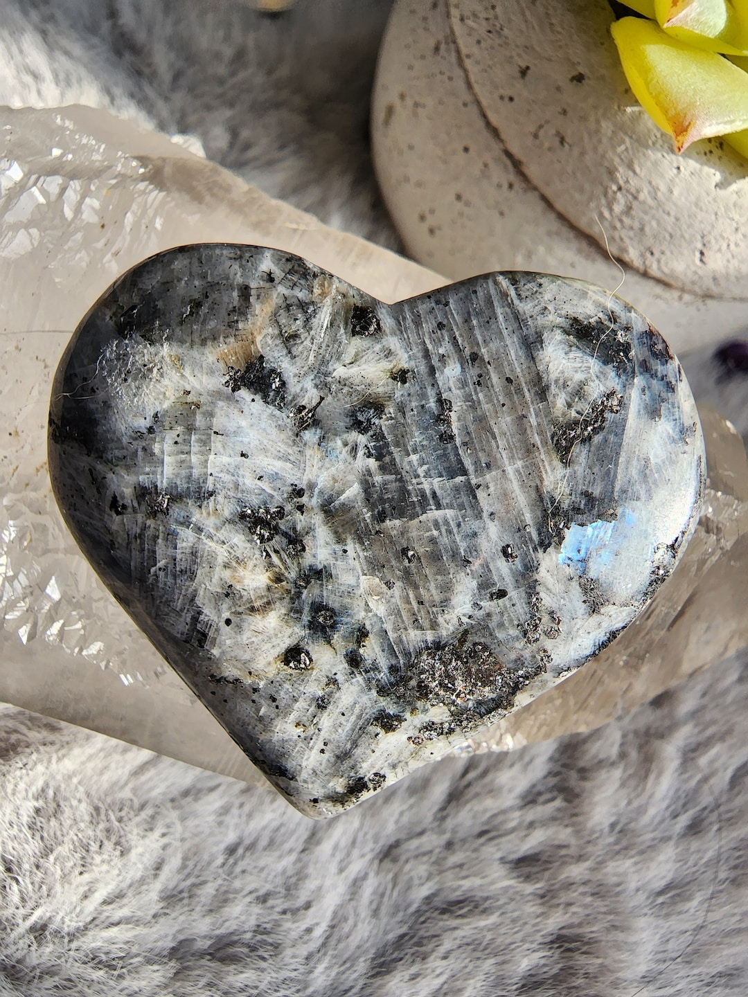 Polished Larvikite Heart - Etsy