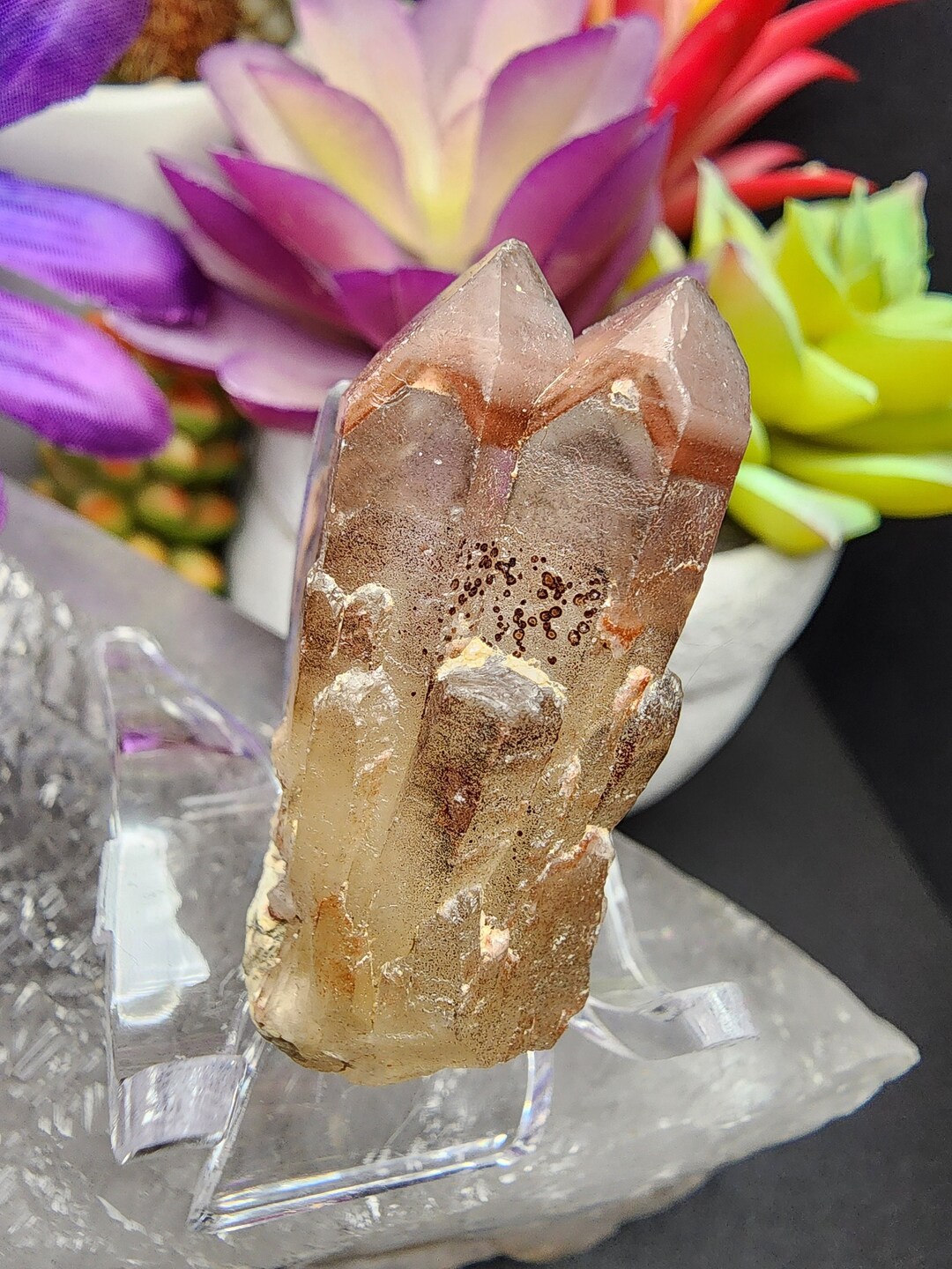 Red Hematite Twin Phantom Quartz Crystal From Zimbabwe - Etsy