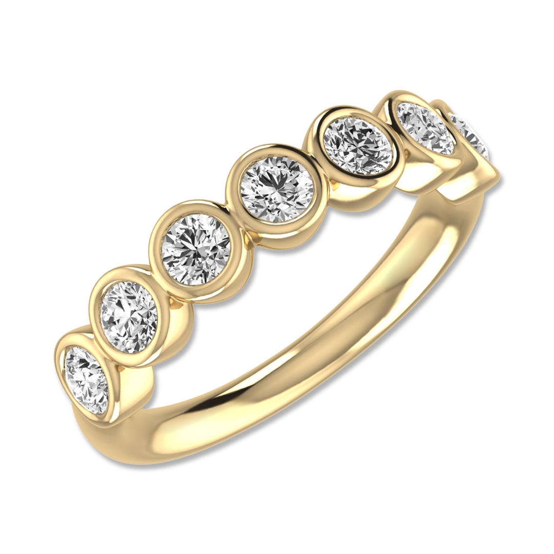 ALESSANDRA BETTINI® Women's Seven Stone Diamond Band – Bezel Set Lab ...
