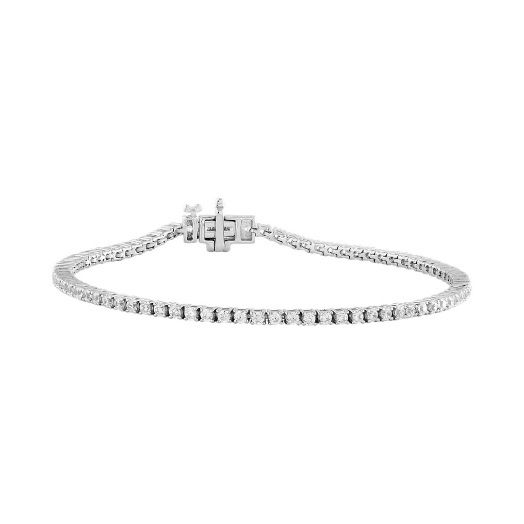 Alessandra Bettini® 2 Ct Round Real Diamond Tennis Bracelet 14k White