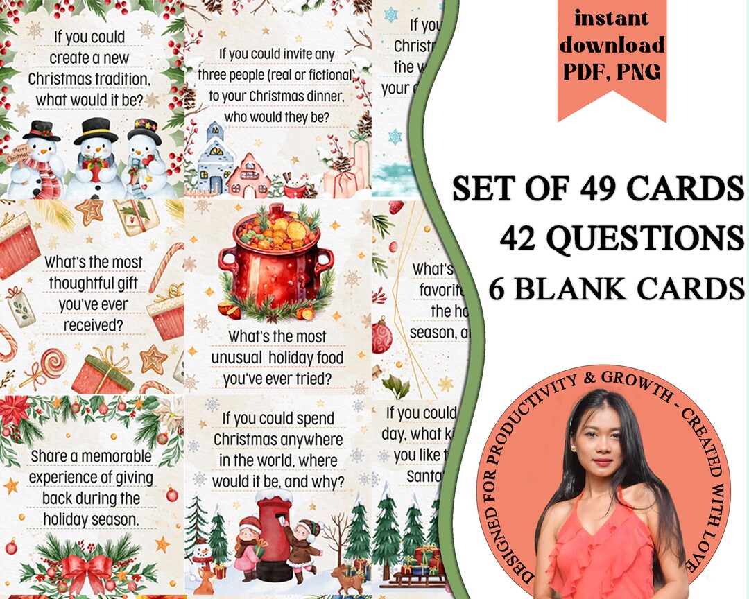 Christmas Conversation Starters Digital Cards, Ready to Print Ice ...