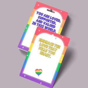 LGBTQ Affirmation Digital Cards, Ready to Print Rainbow Pride Empowerment, Inclusivity Support ...