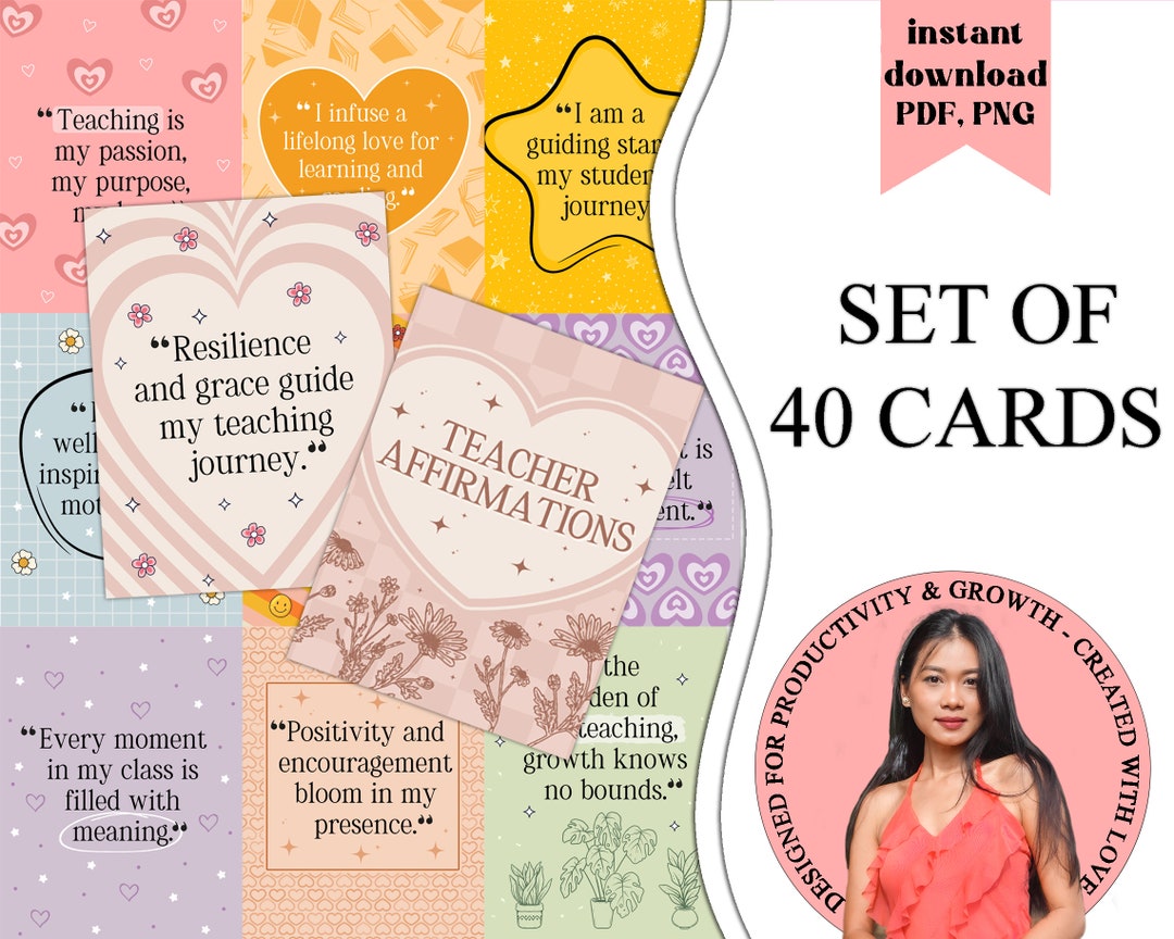 Teacher Affirmation Digital Cards, Ready to Print Teacher Quotes ...