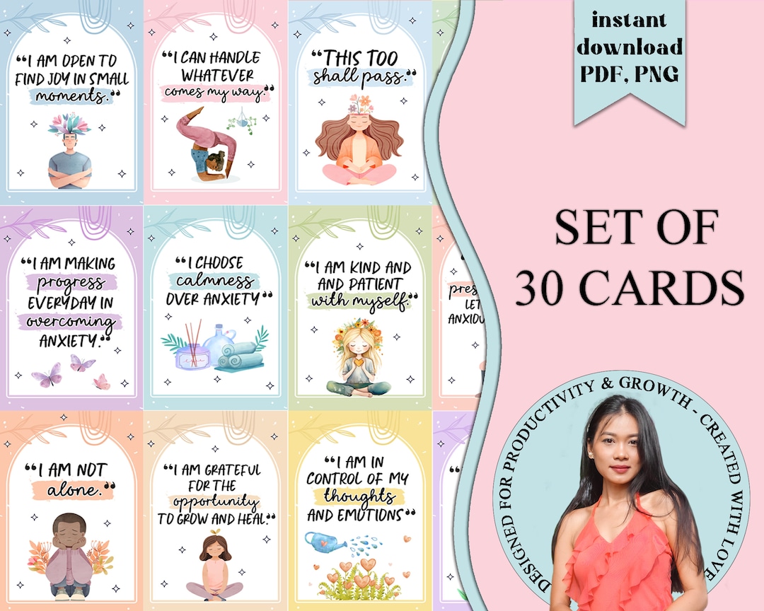 Anxiety Relief Digital Cards, Ready-to-print Calming Tools, Anxiety ...