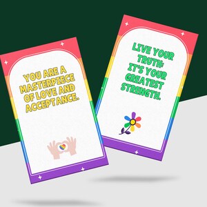 LGBTQ Affirmation Digital Cards, Ready to Print Rainbow Pride ...
