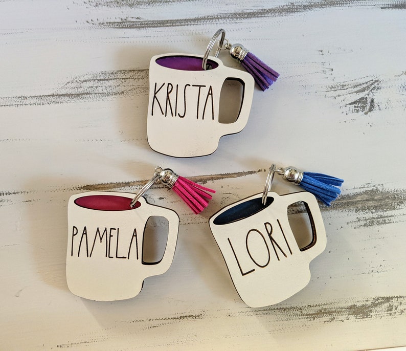 Rae Dunn Inspired Mug Key Chains - Etsy
