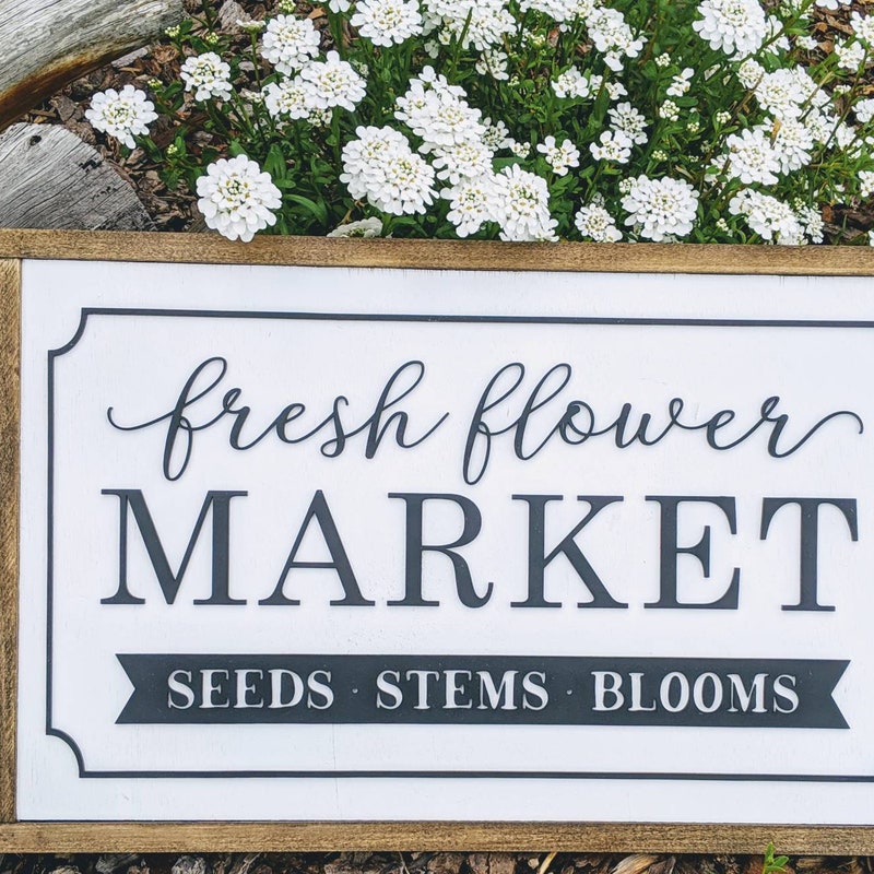 Fresh Flower Market Sign - Etsy