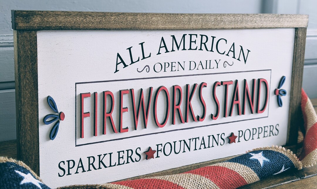 Independence Day Fireworks Sign - Etsy