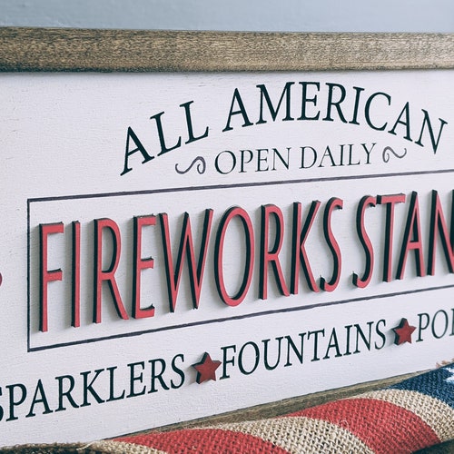 Independence Day Fireworks Sign - Etsy