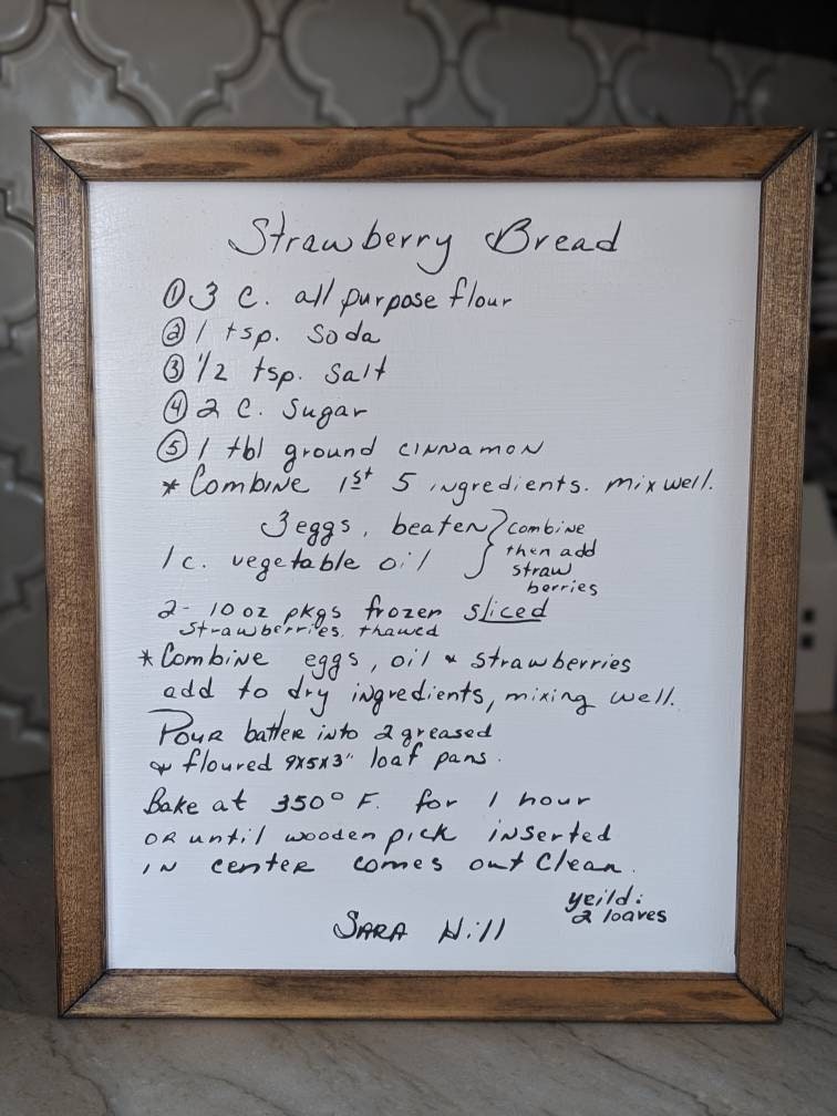 Custom Engraved Family Recipe Sign - Etsy