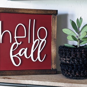 Hello Fall Mini Sign - Etsy