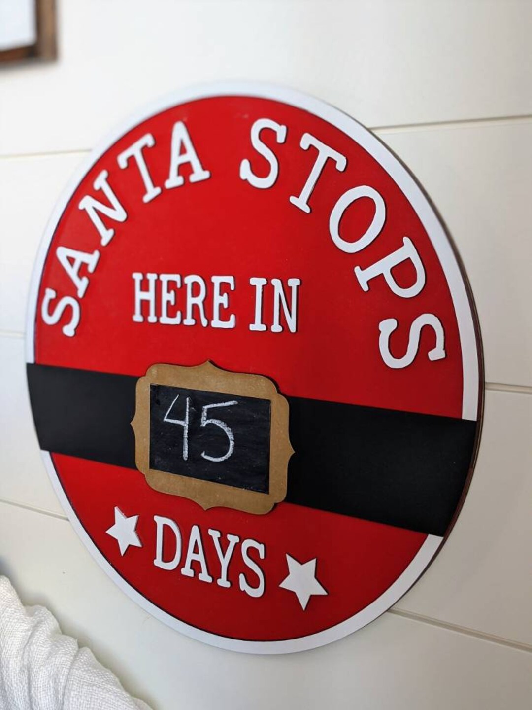 18" Round Santa Chalkboard Sign - Etsy