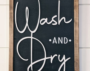 Wash and Dry Laundry Sign / Laundry Room Decor - Etsy