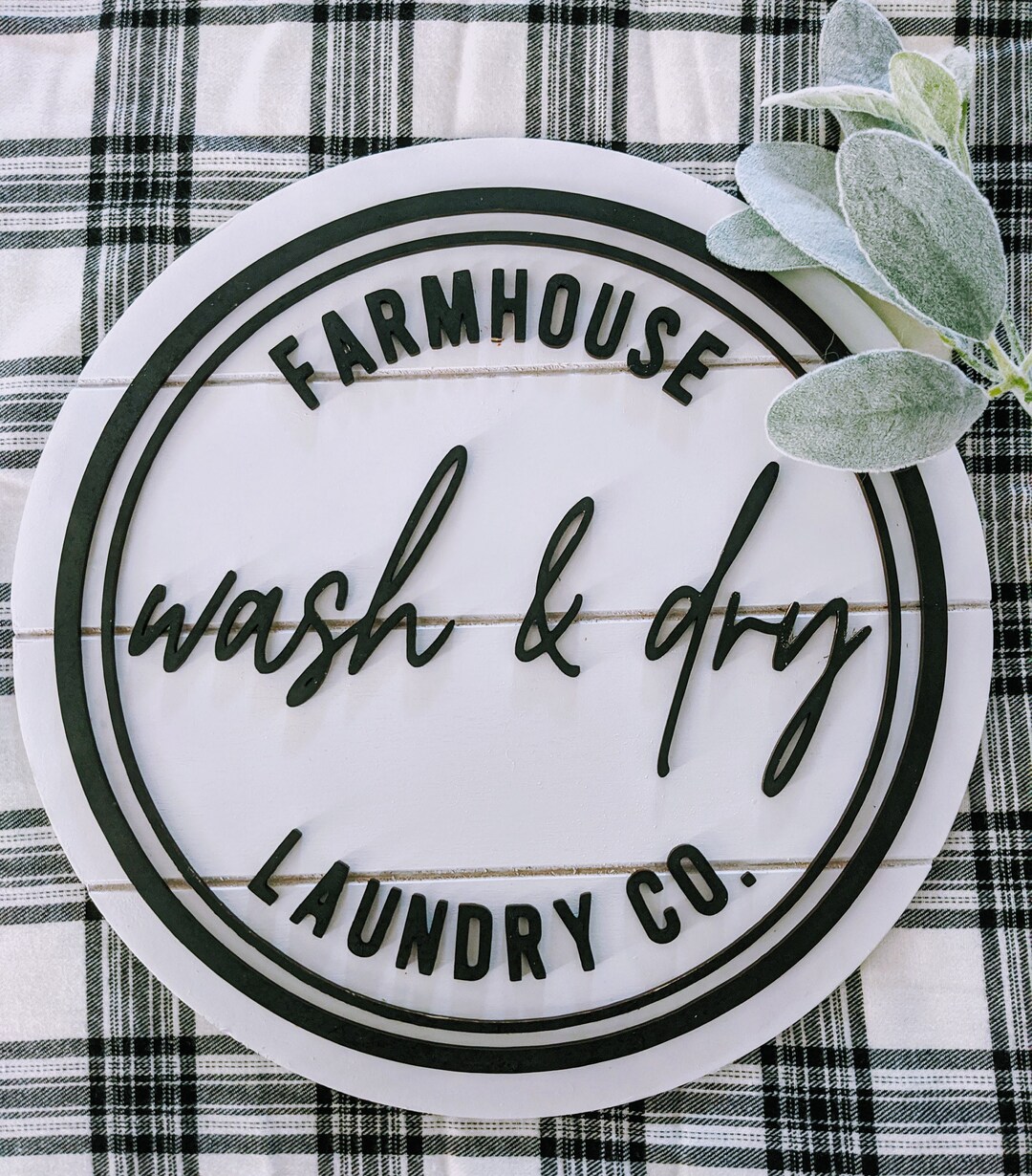 Farmhouse Round Laundry Sign - Etsy