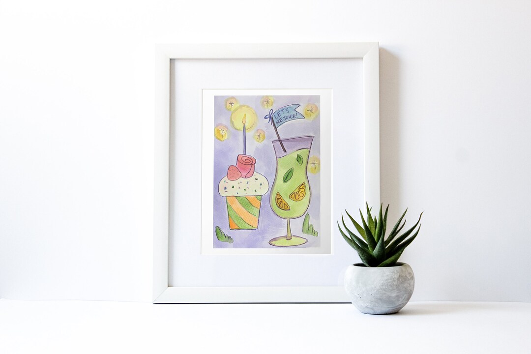 Let's Rejoice! | ART PRINT, Drinks, Food, Social, Happy Hour, 2021 ...