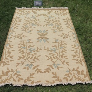 Floral Kilim Soumak Rug 5x8 Feet Turkish Large Oushak Persian Wool ...